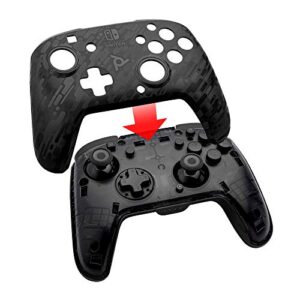 PDP Gaming Faceoff Deluxe Wireless Switch Pro Controller - Black Camo / Camouflage - Officially Licensed by Nintendo - Customizable buttons, sticks, triggers, and paddles - Motion Sensing Controllers