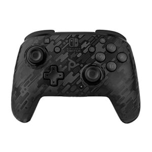 PDP Gaming Faceoff Deluxe Wireless Switch Pro Controller - Black Camo / Camouflage - Officially Licensed by Nintendo - Customizable buttons, sticks, triggers, and paddles - Motion Sensing Controllers