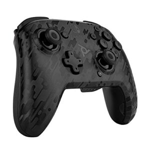 PDP Gaming Faceoff Deluxe Wireless Switch Pro Controller - Black Camo / Camouflage - Officially Licensed by Nintendo - Customizable buttons, sticks, triggers, and paddles - Motion Sensing Controllers