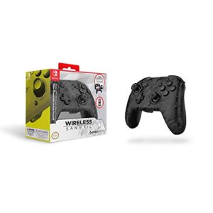 PDP Gaming Faceoff Deluxe Wireless Switch Pro Controller - Black Camo / Camouflage - Officially Licensed by Nintendo - Customizable buttons, sticks, triggers, and paddles - Motion Sensing Controllers