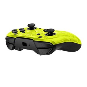 PDP Gaming Faceoff Deluxe Wireless Switch Pro Controller - Yellow Camo / Camouflage - Officially Licensed by Nintendo - Customizable buttons, sticks, triggers, and paddles - Motion Sensing Controllers