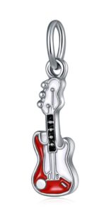 labenie dangle red guitar charm bead