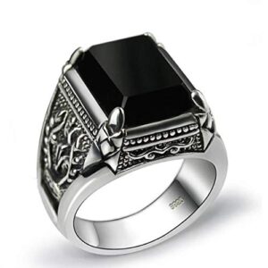 project:yourself 925 sterling silver natural black obsidian ring (9)