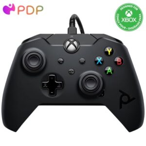 pdp wired game controller - xbox series x|s, xbox one, pc/laptop windows 10, steam gaming controller - usb - advanced audio controls - dual vibration videogame gamepad - raven black