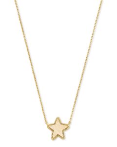 kendra scott jae star gold pendant necklace in iridescent drusy