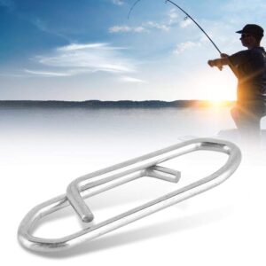 Demeras 100PCS Fishing Safety Snaps Stainless Steel Fishing Interlock Snaps Line Terminal Tackle Accessory for Outdoor Fishing(S)