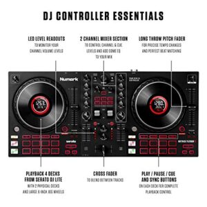 Numark Mixtrack Platinum FX + HF125 - DJ Controller For Serato DJ with 4 Deck Control, DJ Mixer and Audio Interface, and Professional DJ Headphones