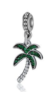 labenie dangle green crystal coconut/palm tree charm bead