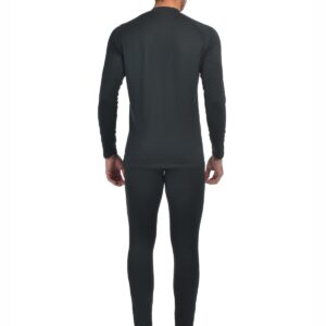 qualidyne Men's Thermal Underwear Winter Base Layer Long Johns Set Top and Bottom Sports Suits Black