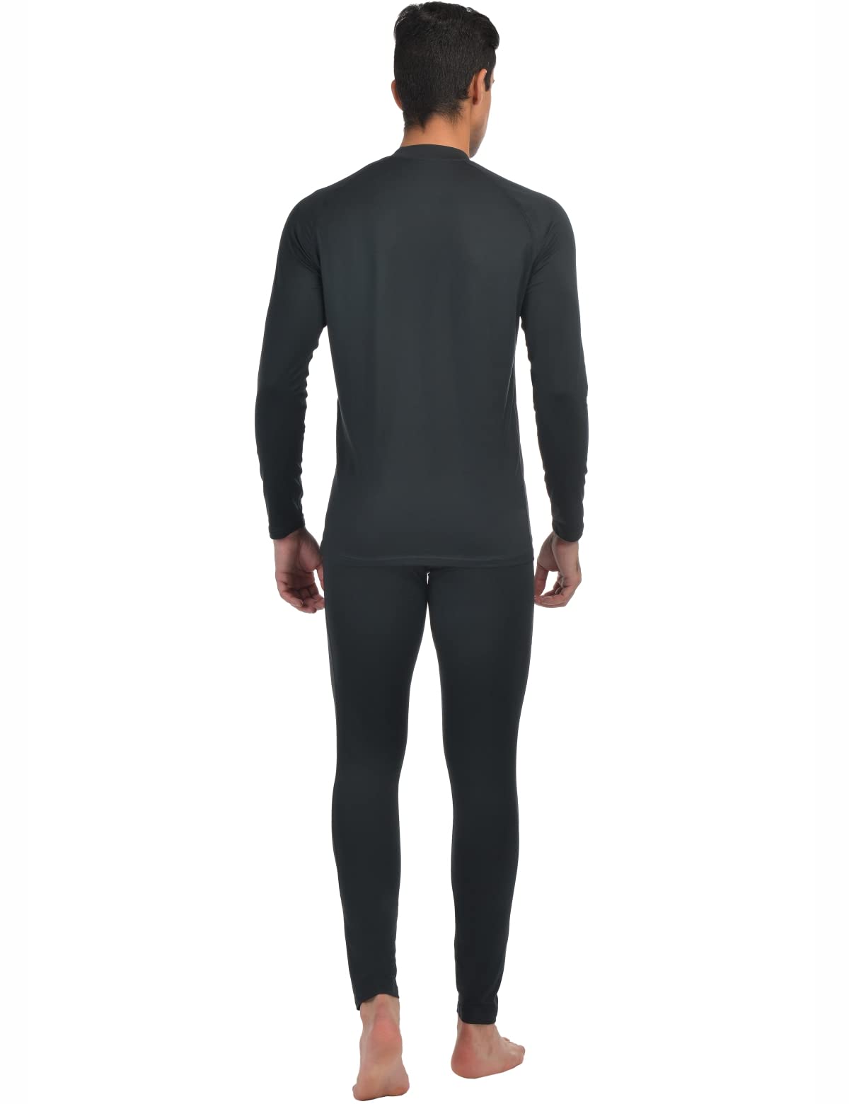 qualidyne Men's Thermal Underwear Winter Base Layer Long Johns Set Top and Bottom Sports Suits Black