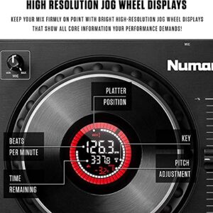 Numark Mixtrack Platinum FX + HF125 - DJ Controller For Serato DJ with 4 Deck Control, DJ Mixer and Audio Interface, and Professional DJ Headphones