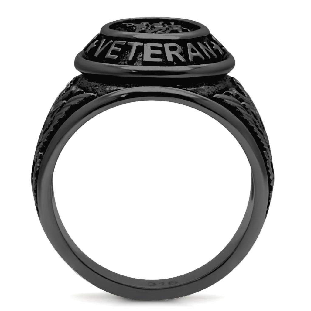 YVO Veteran Ring - Black Plated Stainless Steel - No Engraving