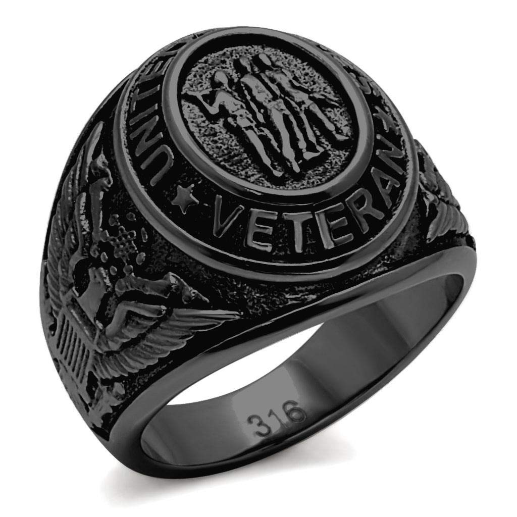 YVO Veteran Ring - Black Plated Stainless Steel - No Engraving