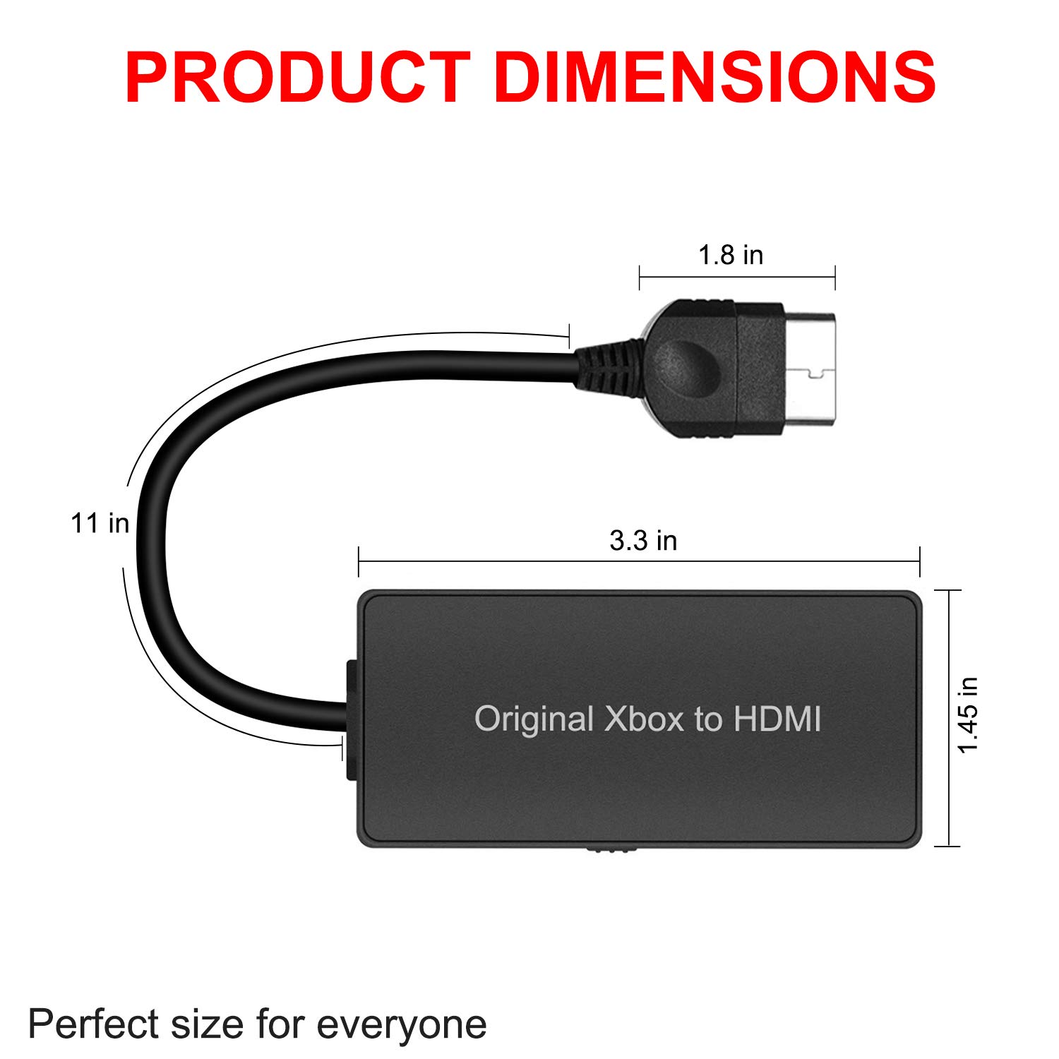 Xbox to HDMI Converter, Convert Original XBOX Video signal to HDMI signal, HD Cable for Original Xbox, Supports All Xbox Resolutions（480i /720p） - Original Xbox Adapter - Xbox Original HDMI Cable