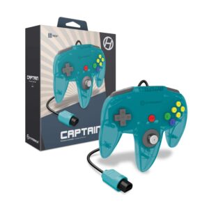 hyperkin "captain" premium controller for n64 (turquoise) - nintendo 64