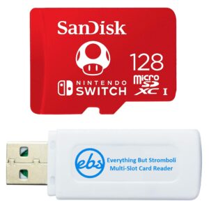 sandisk 128gb nintendo switch micro sd card/switch lite memory card 128 gb high speed (sdsqxao-128g-gnczn) bundle with 1 tf/microsdxc card reader