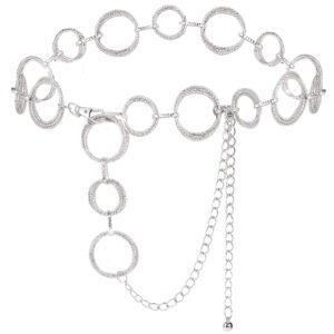 yooai o-ring chain belts waist belt links for women metal link chain gift silver 135cm