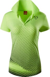 jeansian women sport quick dry short sleeves polo tee swt251 greenyellow xxl