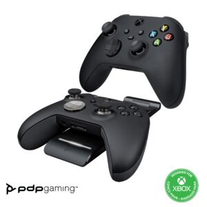 pdp gaming metavolt dual charging station for 2 xbox controllers - microsoft licensed cross-compatible xbox series x|s, xbox one accessory, secure magnetic port, led, 20 hours of play per charge - black