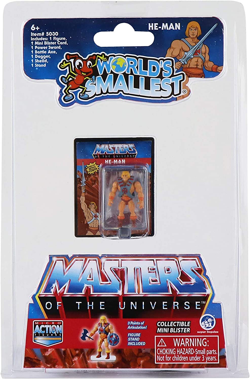 Worlds Smallest Masters of The Universe Bundle Set of 4 Mini Figures - He-Man - Skeletor - Teela - Battle Cat