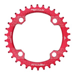 labewin rounf bike chainring-104bcd 34t narrow wide chainring bike single speed crankset perfect for most bicycle road bike mountain bike bmx mtb track fixed-gear bicycle red