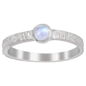 shine jewel mini rainbow moonstone 925 sterling silver stackable women engagement ring (8.5)