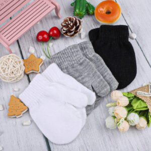 URATOT 6 Pairs Toddler Knitted Mittens Magic Stretch Gloves Winter Warm Knitted Soft Baby Mittens