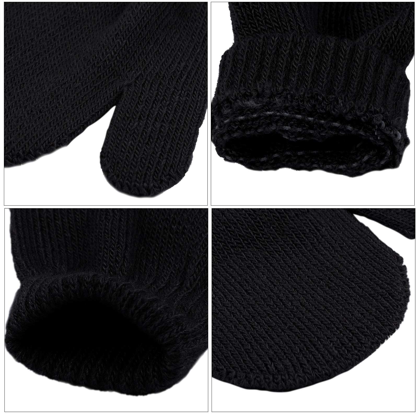 URATOT 6 Pairs Toddler Knitted Mittens Magic Stretch Gloves Winter Warm Knitted Soft Baby Mittens