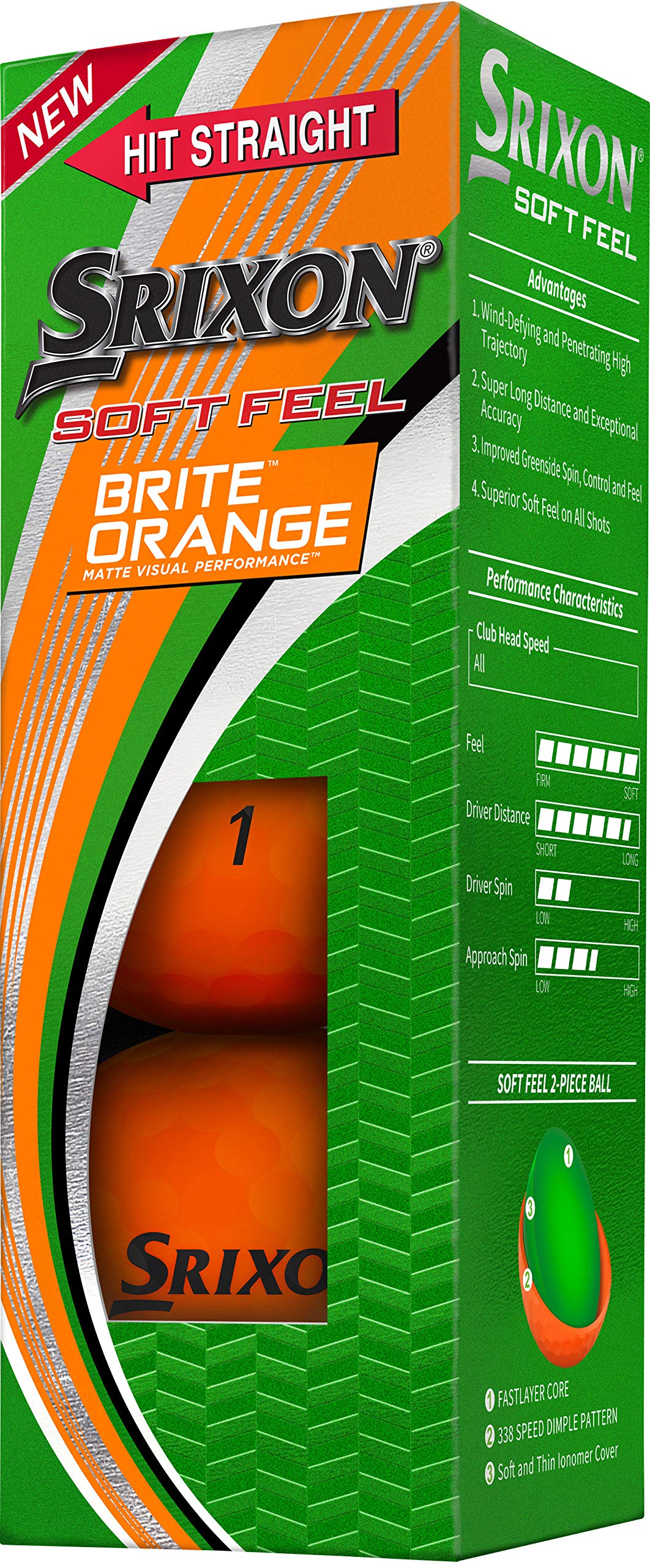 Srixon Soft Feel 12 Brite Orange, Dozen