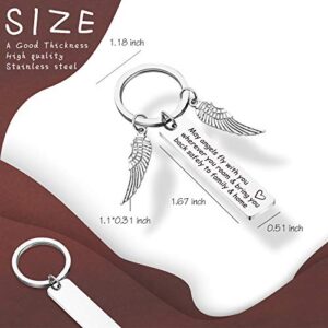 BOSATE Traveller Gift May Angels Fly with You Travel Prayer Keychain Travel Safe Gift Drive Safe Keychain Camper Keychain Gift for Travelers (May Angels Fly KR)