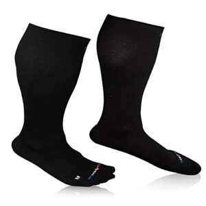 taibonla 4xl wide calf & big and tall 20-30 mmhg compression socks men and women-black