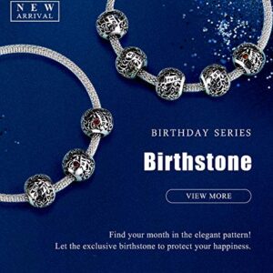 Lorrifal September 925 Sterling Silver Original Birthstone Charms fit Pandora Bracelets Necklace Perfect Jewelry Birthday Loved Beads Gift for Women Mom Daughter