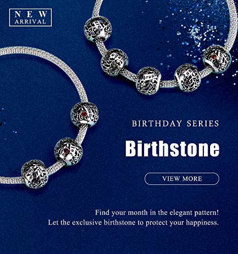 Lorrifal September 925 Sterling Silver Original Birthstone Charms fit Pandora Bracelets Necklace Perfect Jewelry Birthday Loved Beads Gift for Women Mom Daughter