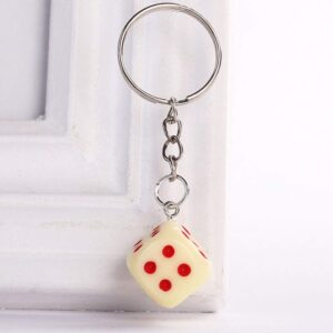 KESYOO 12pcs Dice Keychain Creative Key Holder Keychains for Fathers Birthday Gifts(Mixed Colors)