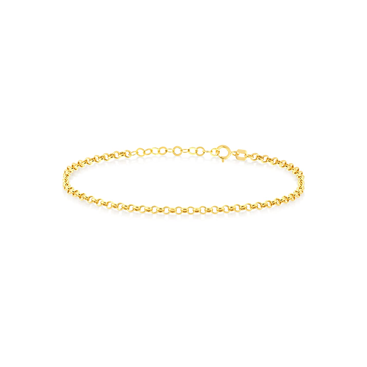 GELIN 14k Solid Gold Simple Chain Adjustable Bracelet for Women Valentine's Day Jewelry Gift