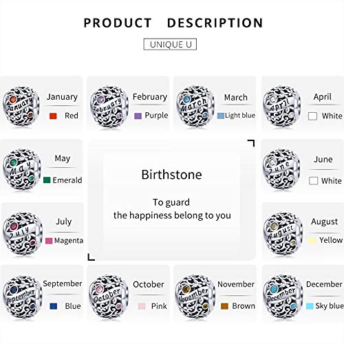 Lorrifal September 925 Sterling Silver Original Birthstone Charms fit Pandora Bracelets Necklace Perfect Jewelry Birthday Loved Beads Gift for Women Mom Daughter