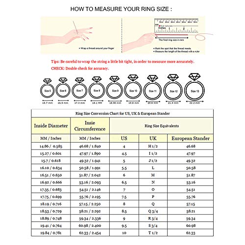 AINUOSHI Cushion Cut Cubic Zirconia Engagement Rings for Women Sterling Silver CZ Rings for Women Wedding Band (CUSHION CUT 9x9MM, 6.5)