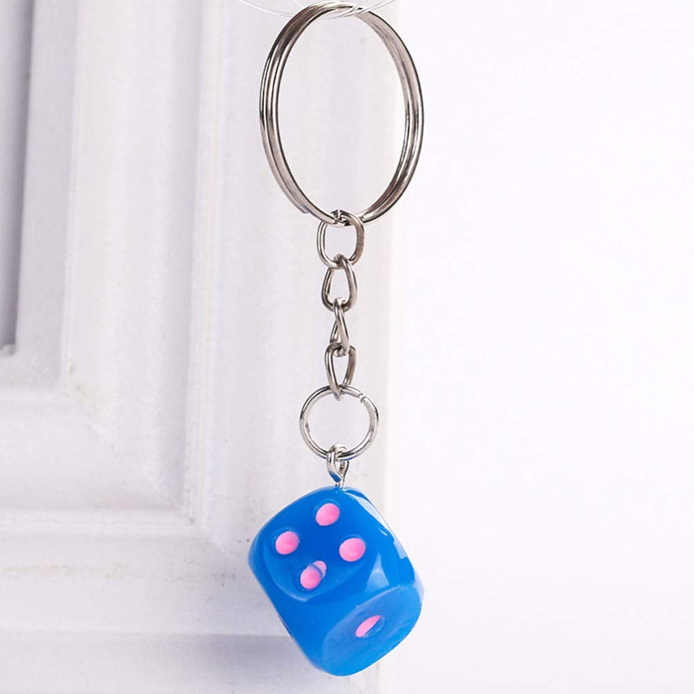 KESYOO 12pcs Dice Keychain Creative Key Holder Keychains for Fathers Birthday Gifts(Mixed Colors)