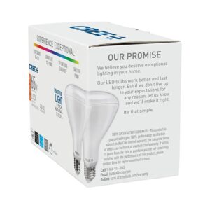 Cree Lighting Exceptional Series BR30 Bulb, 2700K Dimmable LED Bulb, 65W + 680 Lumens, Soft White, 2 Pack