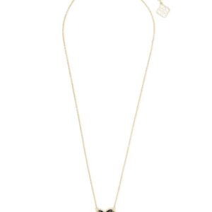 Kendra Scott Ari Heart Short Pendant Necklace in 14k Gold-Plated Brass, Black Drusy, Fashion Jewelry for Women