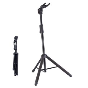 guitto guitar stand - universal portable guitar stand adjustable folding hanging guitar floor stands for acoustic, classical, electric, bass ggs-06