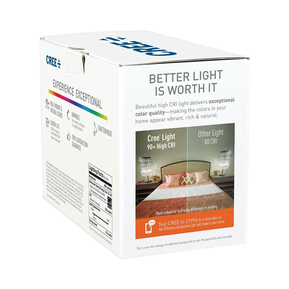 Cree Lighting Exceptional Series BR30 Bulb, 2700K Dimmable LED Bulb, 65W + 680 Lumens, Soft White, 2 Pack