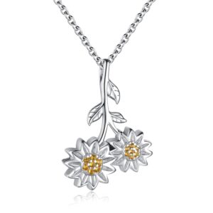 sunflower dual urn pendant necklace 925 sterling silver hold two keepsakes cremation jewelry for ashes necklace you are my sunshine memorial always in my heart memory necklace gift