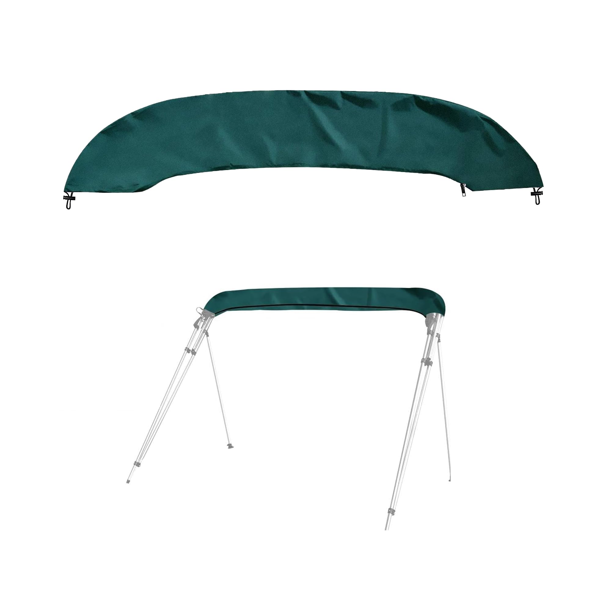 Bimini Top Boot Cover, Suitable for 3-4 Bow Bimini Tops, Storage Boat Replacement Cover Waterproof, （Dark Green L:68-88IN）