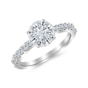 houston diamond district 2 carat lab 14k white gold synthetic lab grown round classic single row side stone igi certified diamond engagement ring (1.5 ct, h-i color, vs1-vs2 clarity center), 7