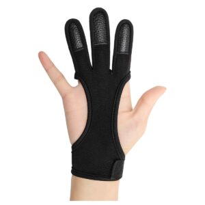 coolrunner archery glove three finger leather archery protective gloves archery shooting gloves for kids, archery protective gear accessories (m)