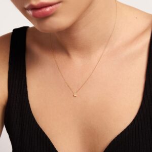 14k Real Gold Tiny Star Necklace for Women | Star and Moon Necklaces in 14k Gold | Star Pendant Necklaces | Dainty Celestial Jewelry | Gifts for Christmas, 18"