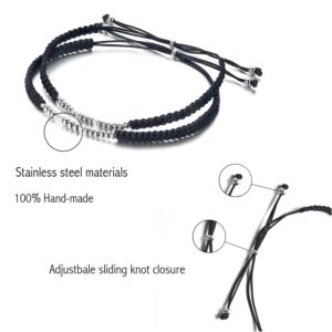 Shonyin Fuck Off Morse Code Bracelets friendship Matching Adjustable Bracelet Set Dainty Funny Galentines Day Jewelry White Elephant Gifts for Men Women Best Friendship 2 Pcs