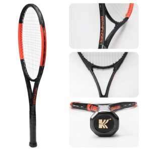 KEVENZ Tennis Racket with Carrying Bag, Professional Training Tennis Racquet for Women, Men and Adults, Lightweight and Shock Proof, Orange