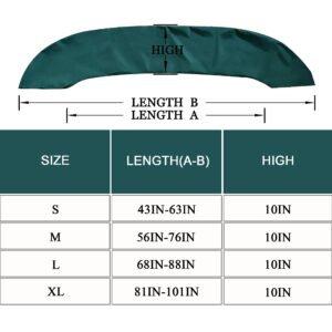 Bimini Top Boot Cover, Suitable for 3-4 Bow Bimini Tops, Storage Boat Replacement Cover Waterproof, （Dark Green L:68-88IN）